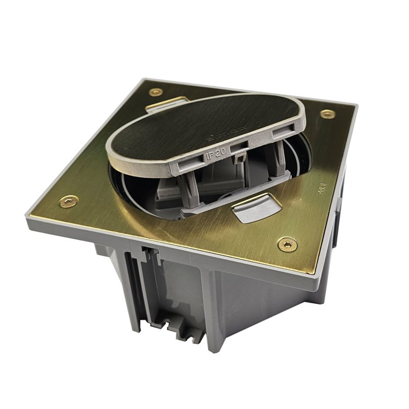 IP Rated Outlet Box Brass 2 X Data Outlet