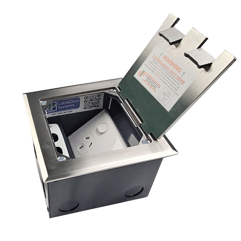 FOBSSF1STDO3D - FFOB-148 Floor Box 1 x Double GPO Outlet + 3 Data ...