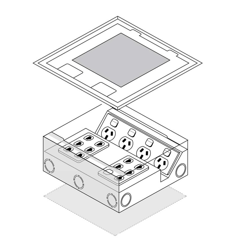 FOBSSR3STDO - FFOB-248 1 x QUAD GPO + 12 GANG DATA