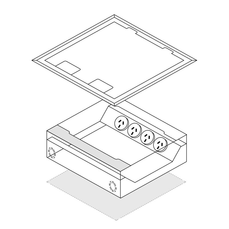 FOBBRF4P5DS80 - FFOB-245B/80 4 x AUTO SWITCHED GPO + 5 GANG DATA