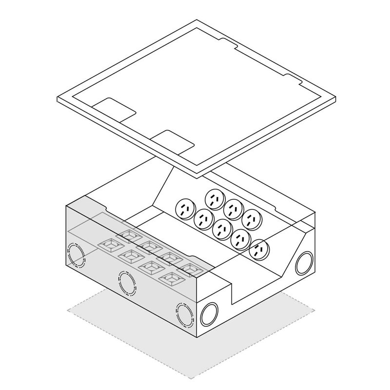 FOBBRF3STDO-SE - FFOB-250B 8 x AUTO SWITCHED GPO + 8 GANG DATA