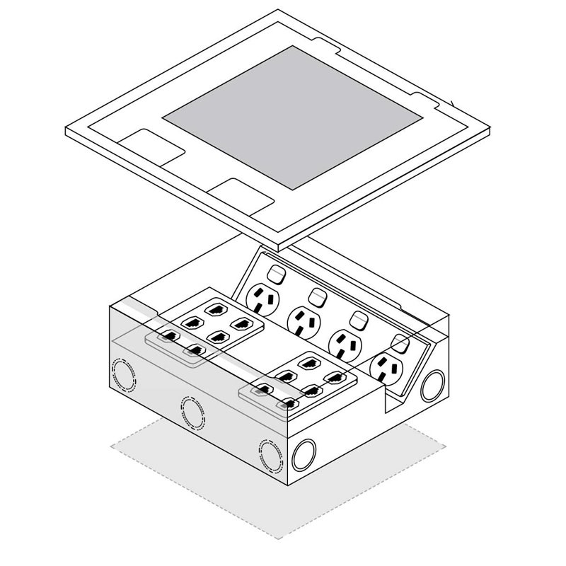 FOBSSR3STDO-SE - FFOB-250 1 x QUAD GPO + 12 GANG DATA