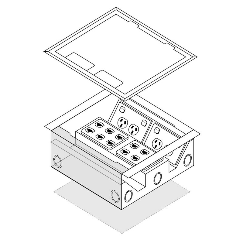 FOBSSF6STDO - FFOB-340S 4 X DGPO Outlet 12 Single Data Outlets
