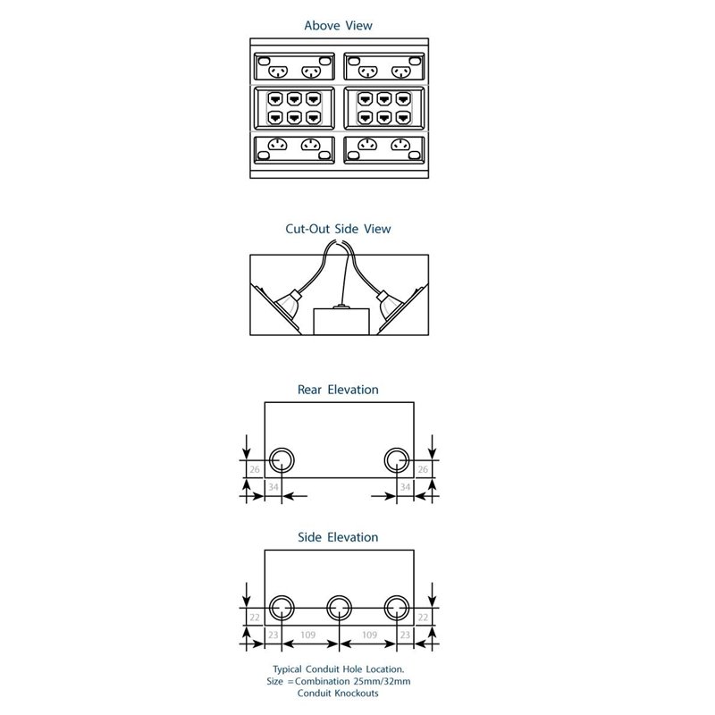 FOBSSF6STDO - FFOB-340S 4 X DGPO Outlet 12 Single Data Outlets