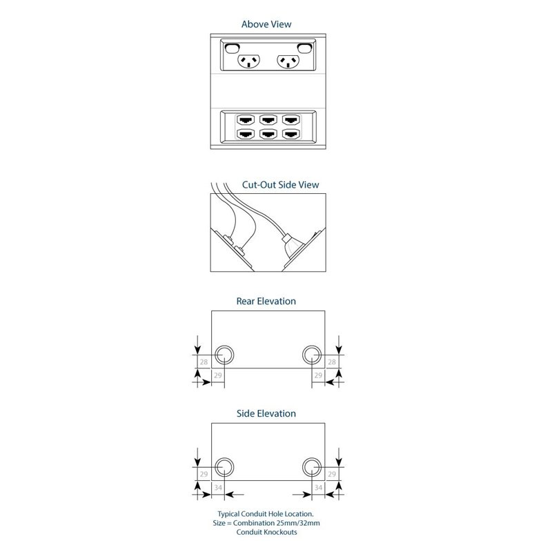 FOBPL2STDO - FFOB-520 1x DGPO OUTLET 6 X SINGLE DATA