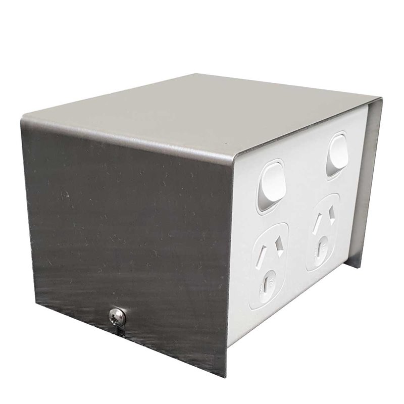 FP Series Floor Pedestal Outlet Box Stanless Steel 2 x DGPO