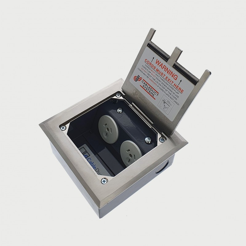 FOBSSF2PS67 - FFOB-143 Floor Box 2 x 10Amp Round Auto switched GPOs