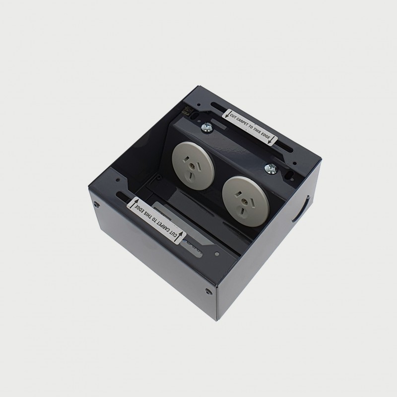 FOBBRF2PS67 - FFOB-142 Floor Box 2 x 10Amp Round Auto switched GPOs