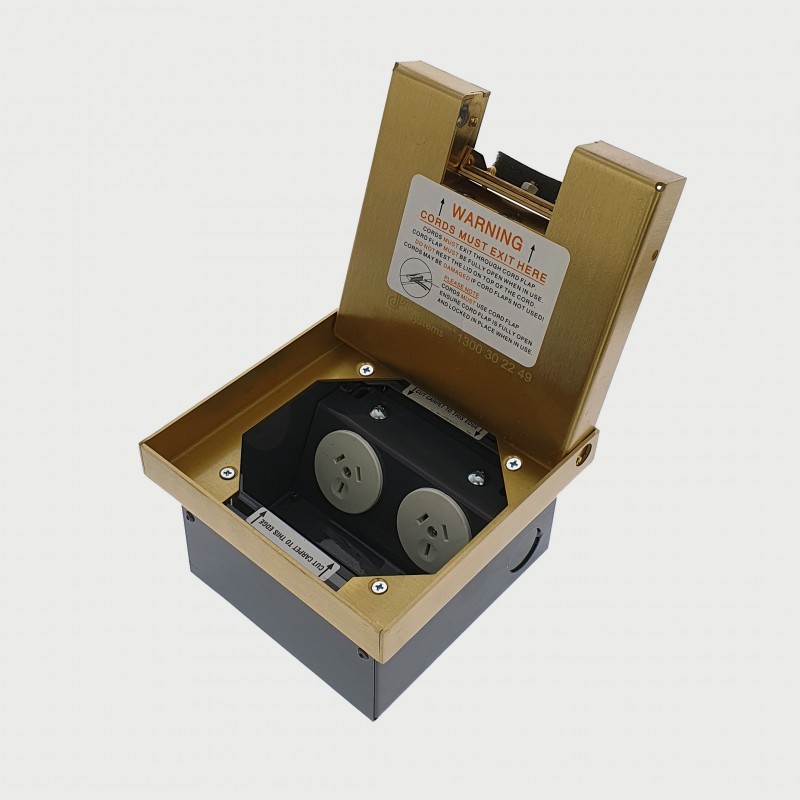 FOBBR19R2PS67 - FFOB-149B-2A Floor Box 2 x 10Amp Round Auto switched GPOs