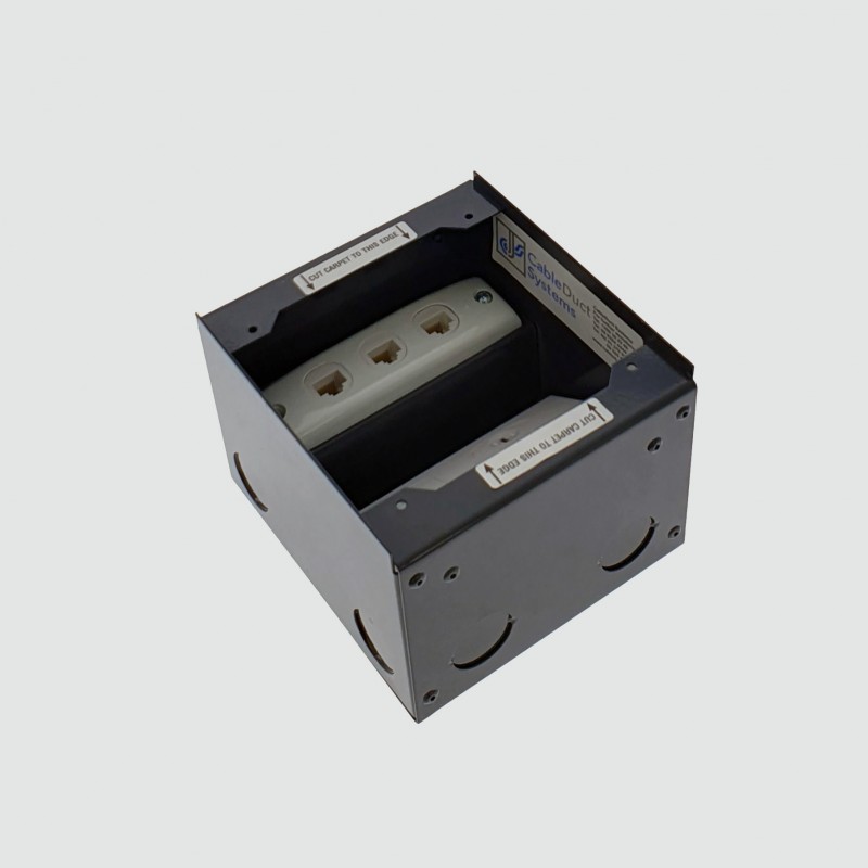 FOBSSBF1STDO3D - FFOB-148BLK Floor Box 1 x Standard DGPOs + 3 Data ...