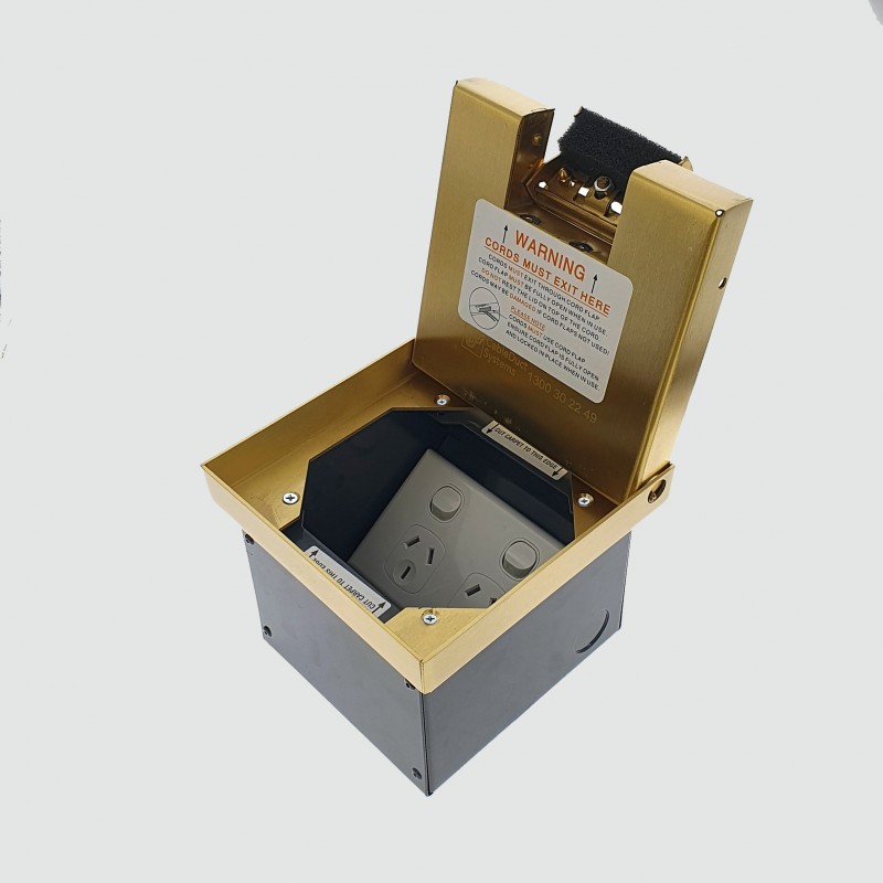 FOBBR19R1STDO - FFOB-149B/2P Floor Box 1 x Standard DGPO GPOs